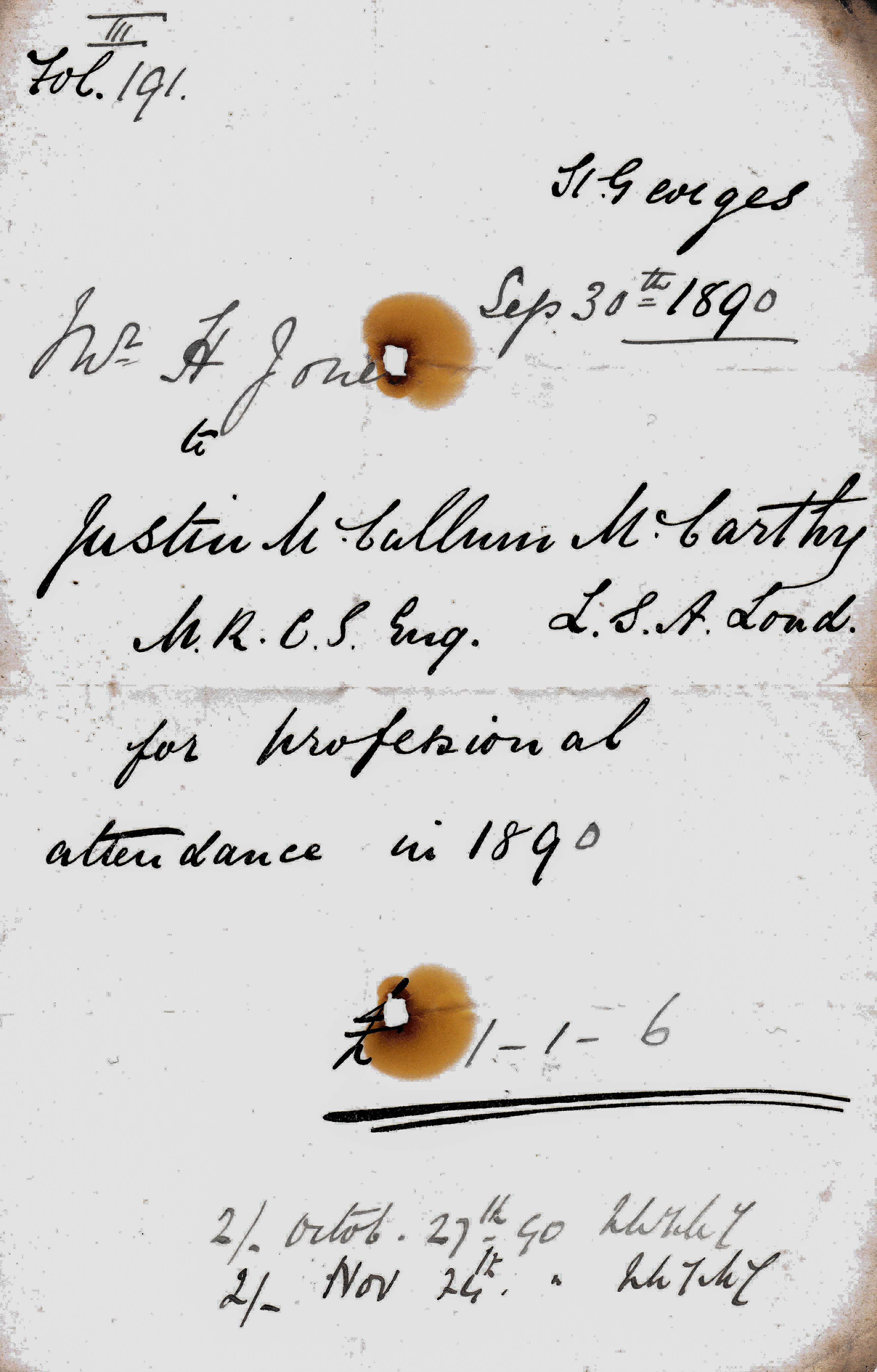 Jones Bills 1 – 1890 | Ravenscroft Family History